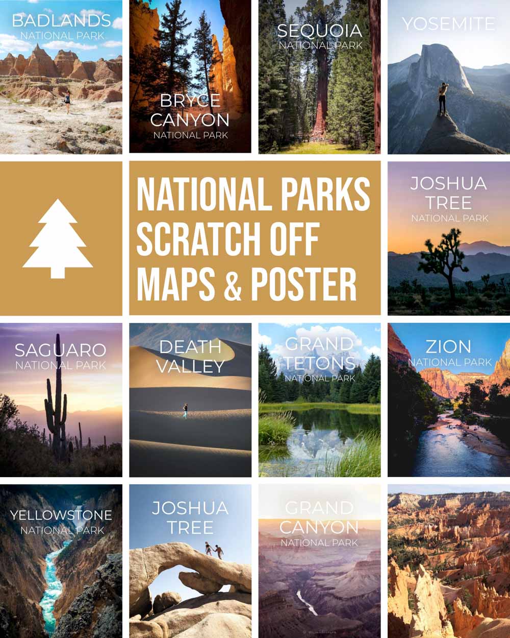 20 Best National Park Scratch Off Maps & Poster + Push Pin Maps 2023